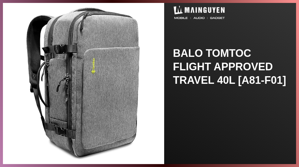 Balo Tomtoc Flight Approved Travel 40L [A81-F01](O12286) | mainguyen.vn