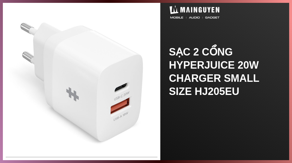 Sạc 2 cổng HyperJuice 20W Charger Small Size HJ205EU(A14700) | mainguyen.vn
