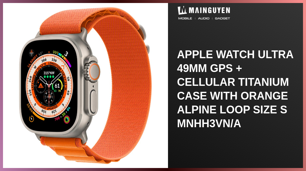 Apple Watch Ultra 49mm GPS + Cellular Titanium Case with Orange Alpine ...