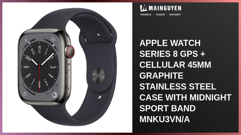 Apple Watch Series 8 GPS + Cellular 45mm Graphite Stainless Steel Case ...