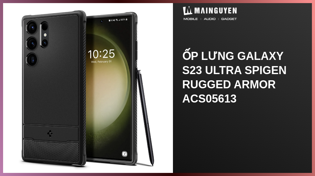 Ốp lưng Galaxy S23 Ultra Spigen Rugged Armor ACS05613(A51110) | mainguyen.vn