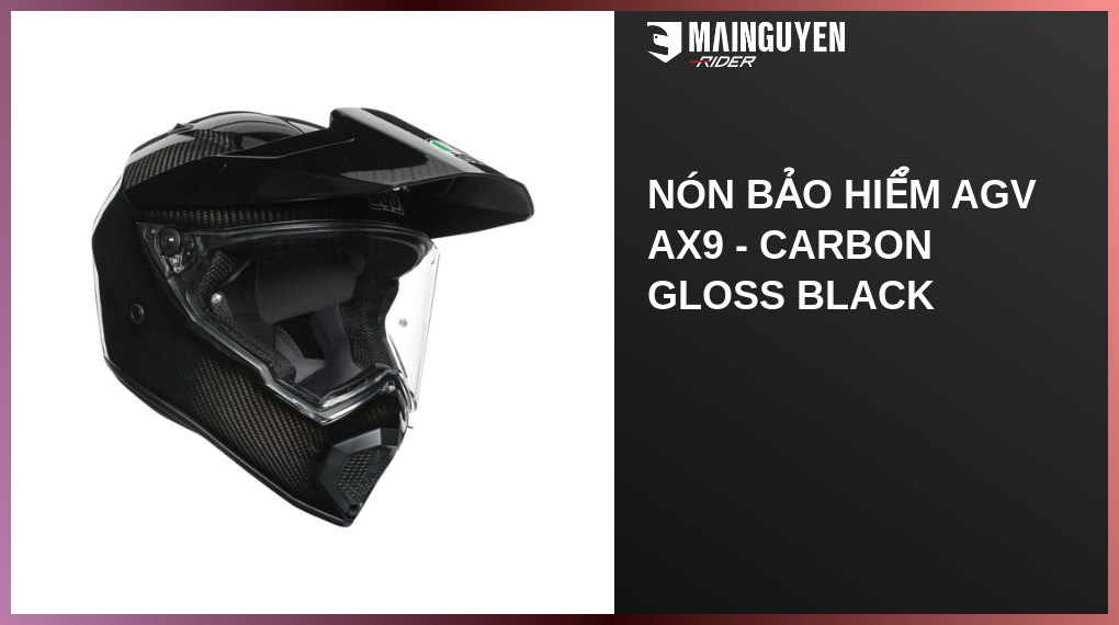 Nón bảo hiểm AGV AX9 - Carbon Gloss Black(HMS51208) | mainguyenrider.com