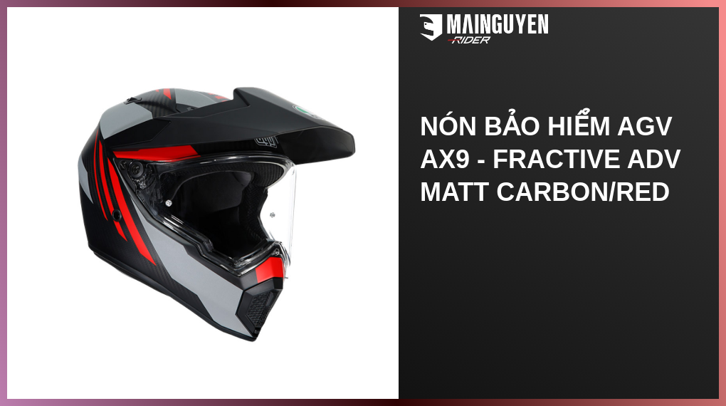 Nón bảo hiểm AGV AX9 - Fractive ADV Matt Carbon/Red(HMS51272) | mainguyenrider.com