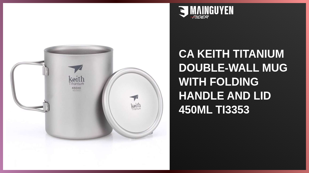 Ca Keith Titanium Double-Wall Mug with Folding Handle and Lid 450ml ...